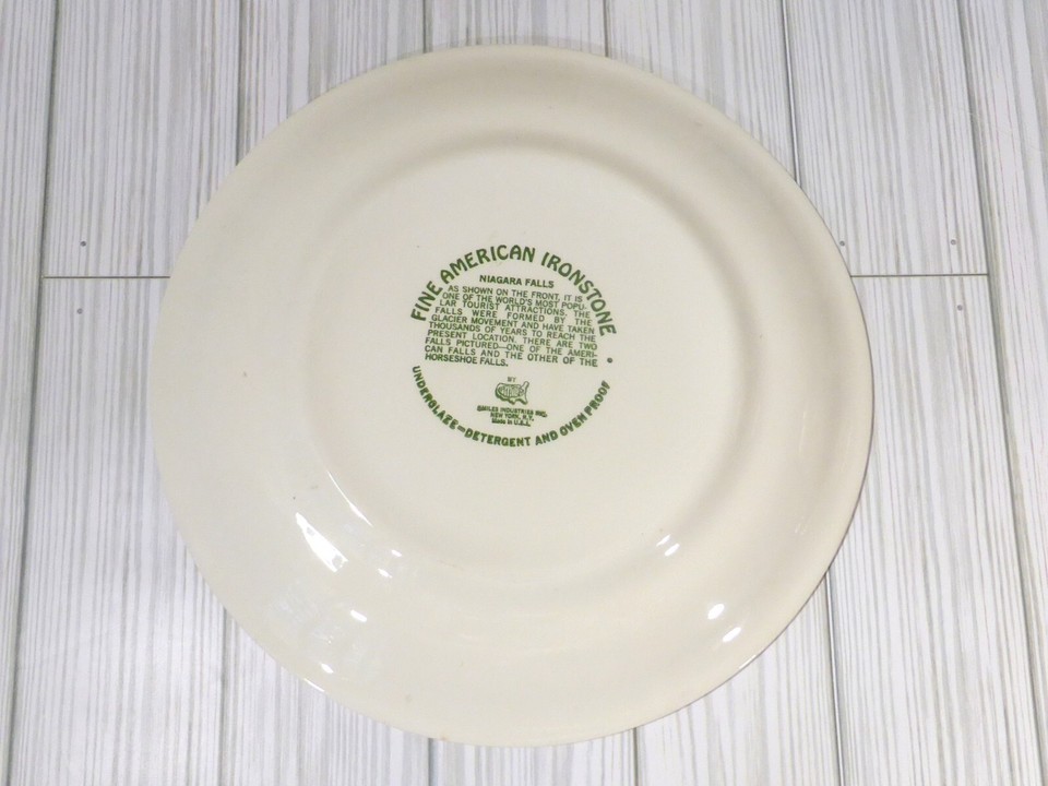 Niagra Falls Prospect Point Souvenir Plate Ironstone Landmarks Smils ...