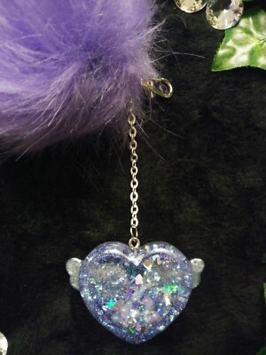 LOOK!!! HANDMADE "LAVENDER LOVE" RESIN SHAKER KEYCHAIN | eBay
