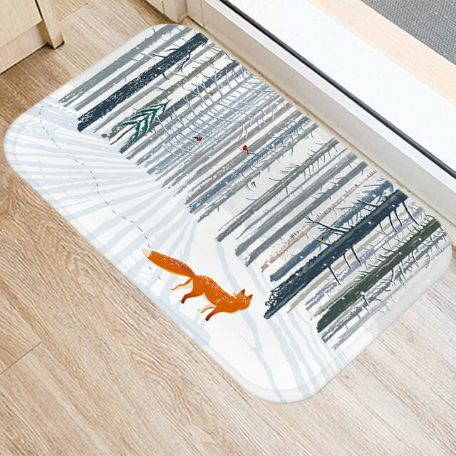 Cartoon fox Door Mat Indoor Hallway Balcony Mats Velvet Living Room ...