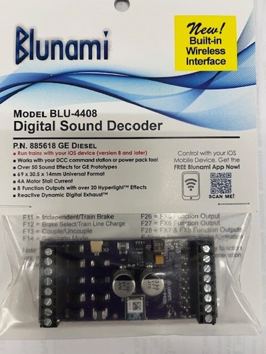 Soundtraxx BLU-4408 885618 BLUNAMI GE DIESEL 8 FUNCTION UNIV. + SHOP ...