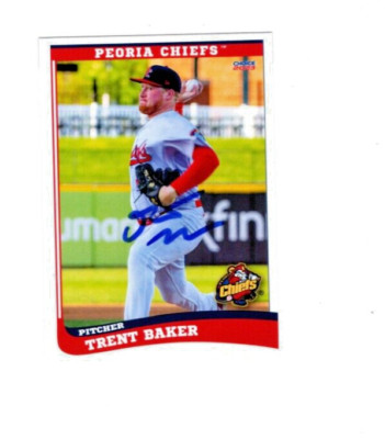 Trent Baker 2023 Peoria Chiefs signed autograph baseball card Austin TX ...