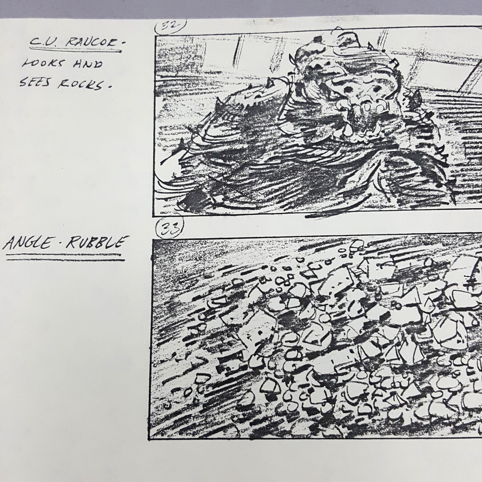 RETURN OF THE JEDI - Production Used Storyboard - Luke vs. Rancor pg 9 ...