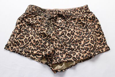Aerie Women's Off-Duty Cheetah Print Flannel Boxers BL1 True Black Size ...