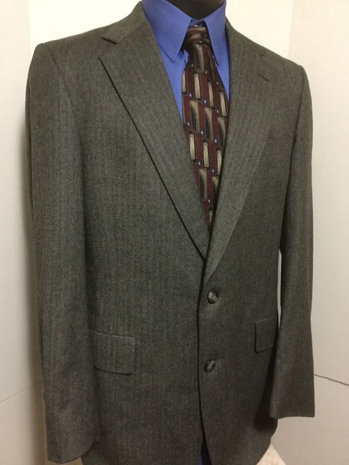 Austin Reed Mens 42R Blazer Wool Gray Tweed 2 Button Sport Suit Coat | eBay