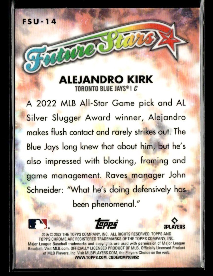 2023 Topps Chrome Update - Future Stars - #FSU-14 Alejandro Kirk - Blue ...