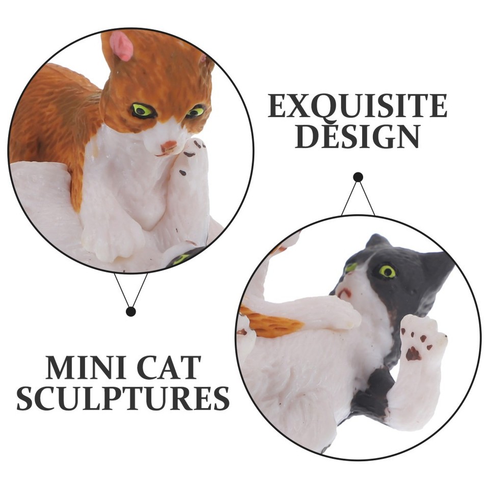 Miniature Cat Figurine Small Cat Statue Cute Cat Micro Landscape ...