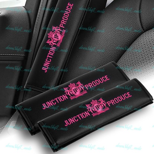 2x JP JUNCTION PRODUCE VIP Pink Embroidery Car Seat Belt Covers ...