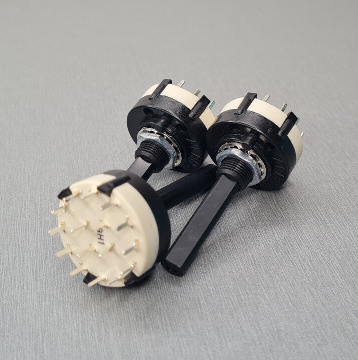 3PCS 4 Pole 2-3 Position PCB Mount Rotary Switch 6.35mm D shaft | eBay ...