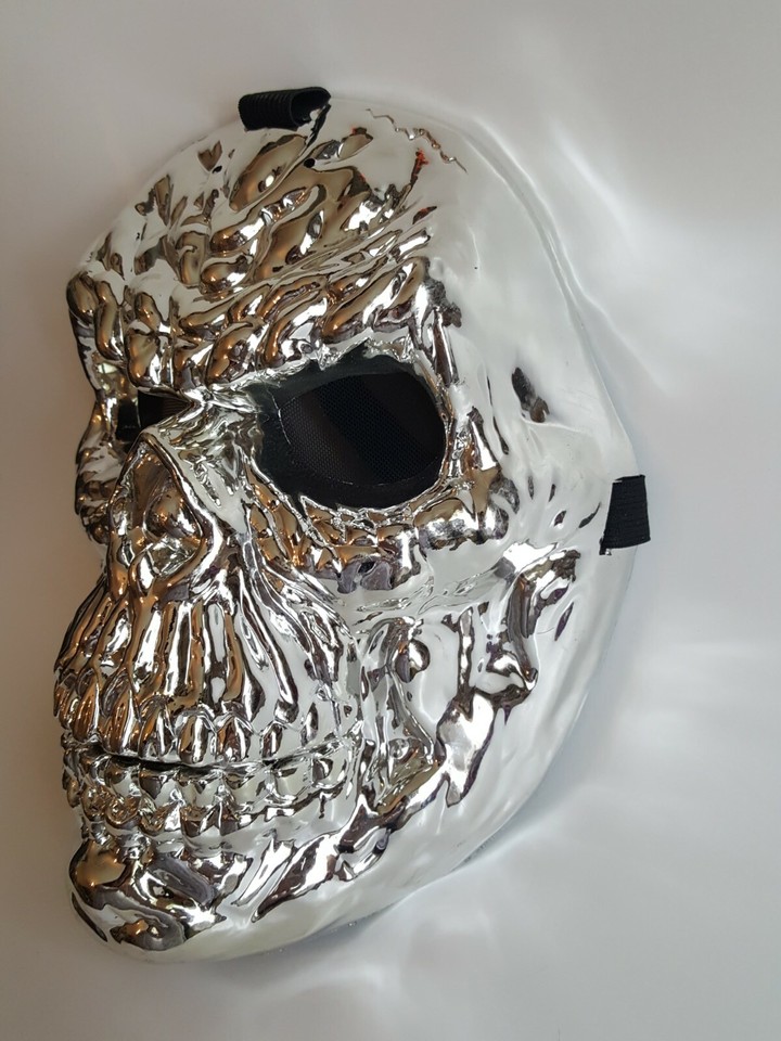 Halloween Skull Mask Full Face Mask Skull Skeleton Mask Skeletor Silver ...