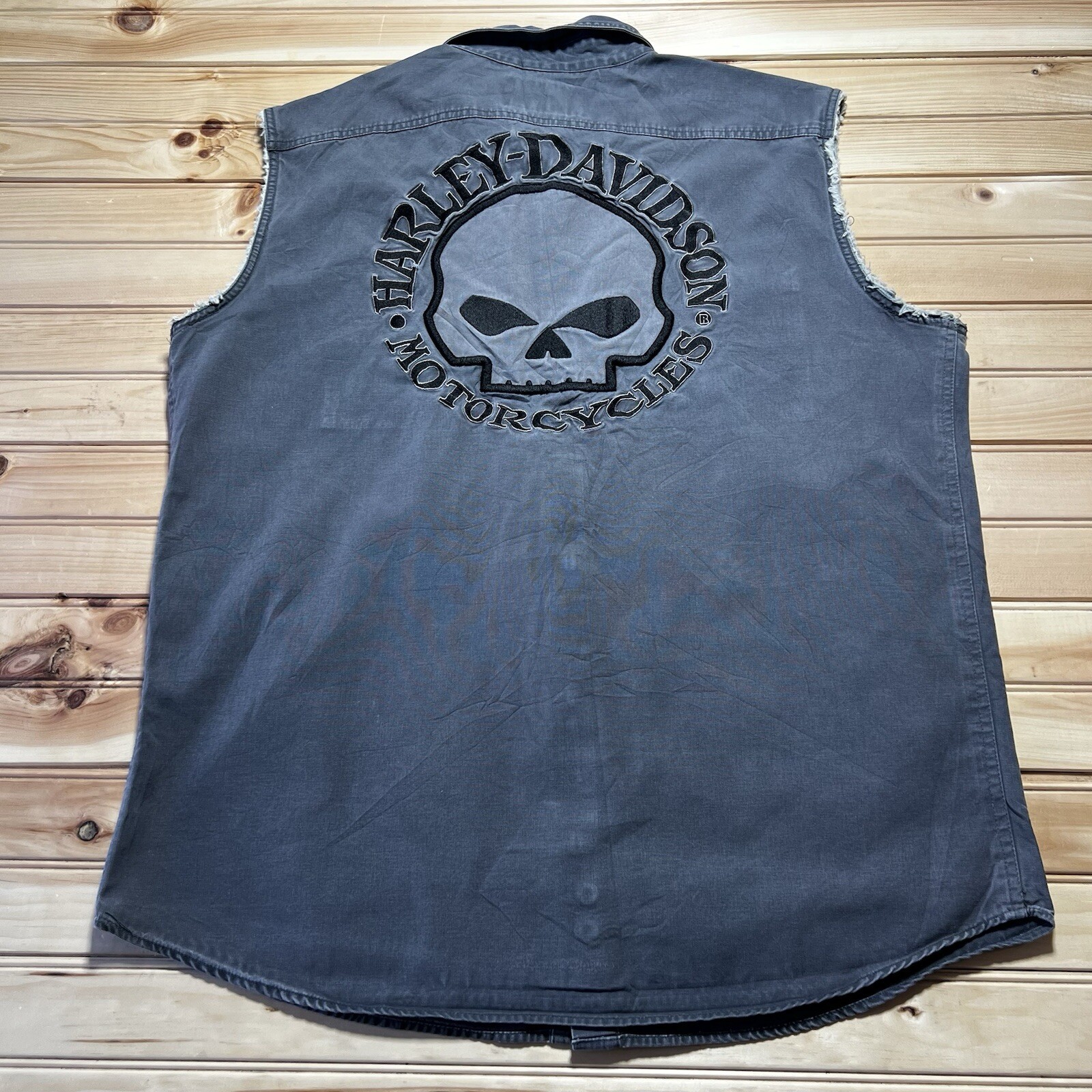Harley Davidson Willie G Skull Sleeveless Patch Butto… - Gem