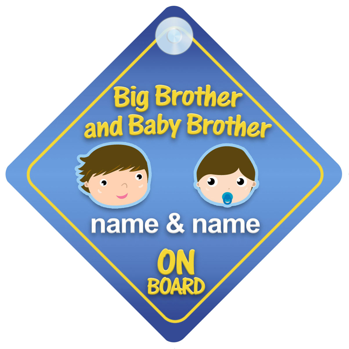 Brother & Sister on Board Car Signs Child/Baby - Choice of 18 Different ...