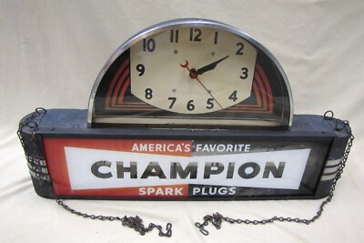Vintage Champion Spark Plug Clock...... 40-50s Art Deco | eBay