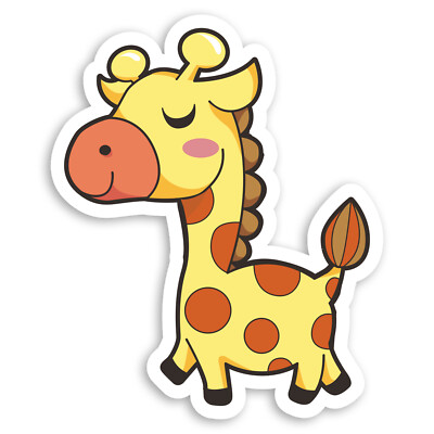 2 x 10cm Cute Giraffe Vinyl Stickers - Kids Animal Cartoon Laptop ...