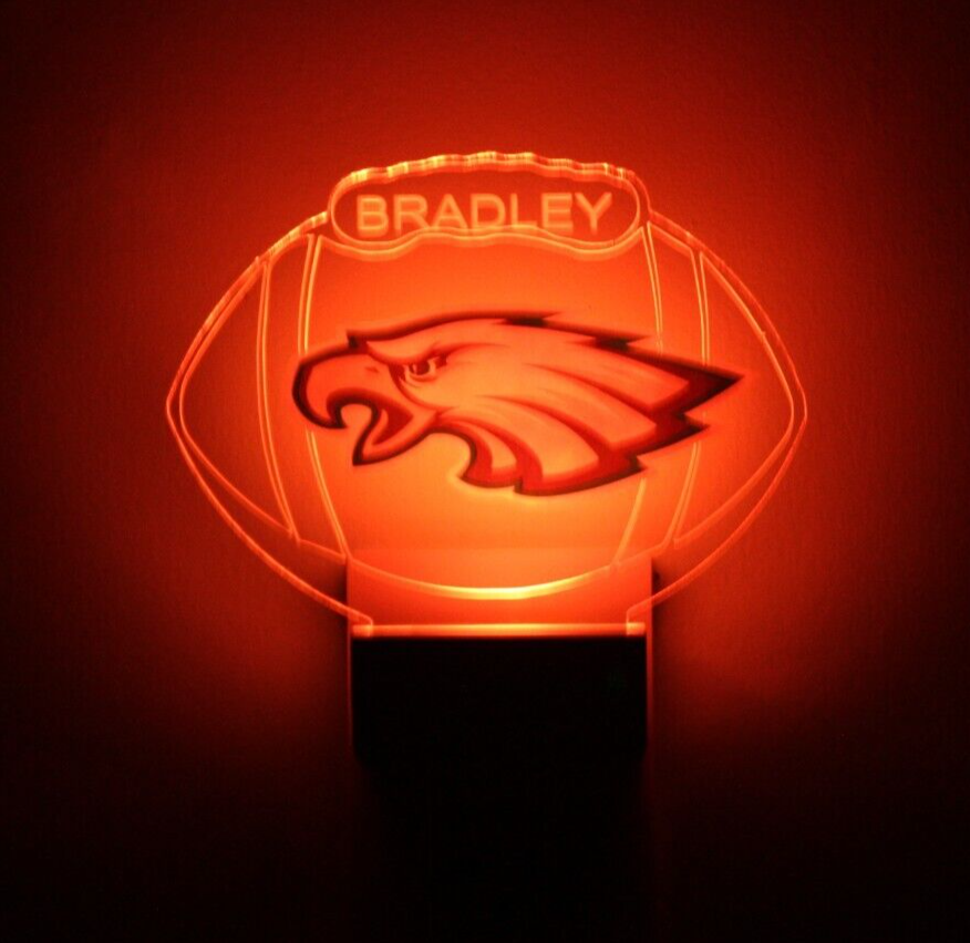 Philadelphia Eagles NFL Night Light Personalize LED Plug In, Dusk to ...