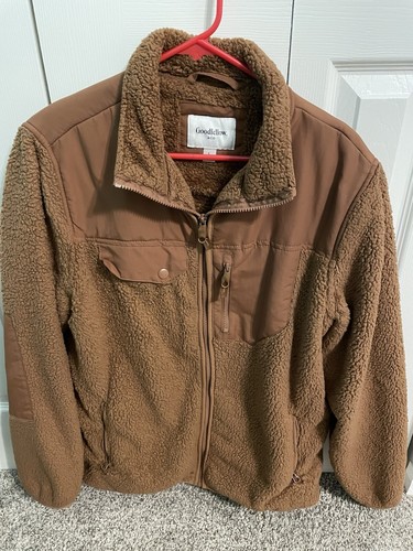 Goodfellow & Co. Mens Brown Faux Fur Full Zip Jacket Six Pockets Target ...