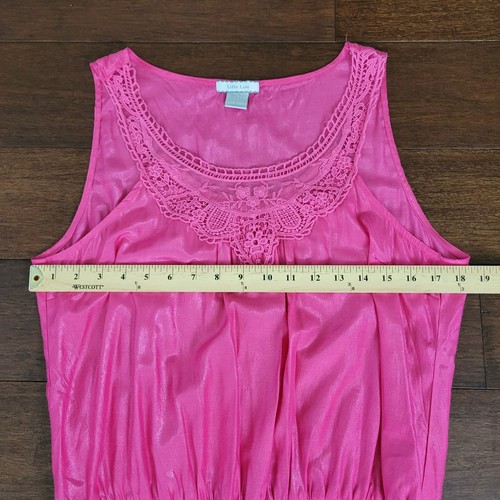 Lilly Lou Women's Pink Embroidered Shimmery Sleeveless Fit & Flare Top ...