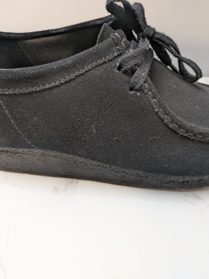 Clarks Originals Charles F Stead Mens Black Suede Wallabees Lace Up ...