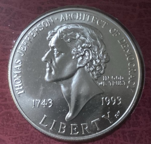 1993 Thomas Jefferson Coin and Currency Set, 90% Silver Dollar, Free ...