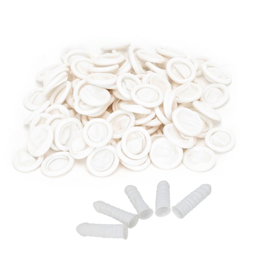 ˜100pcs Latex Finger Cots Waterproof AntiStatic Disposable DIY Finger ...