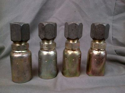 4 Weatherhead Crimp Hydraulic Hose Fittings 1/4" Flareless Tube x 3/8 ...