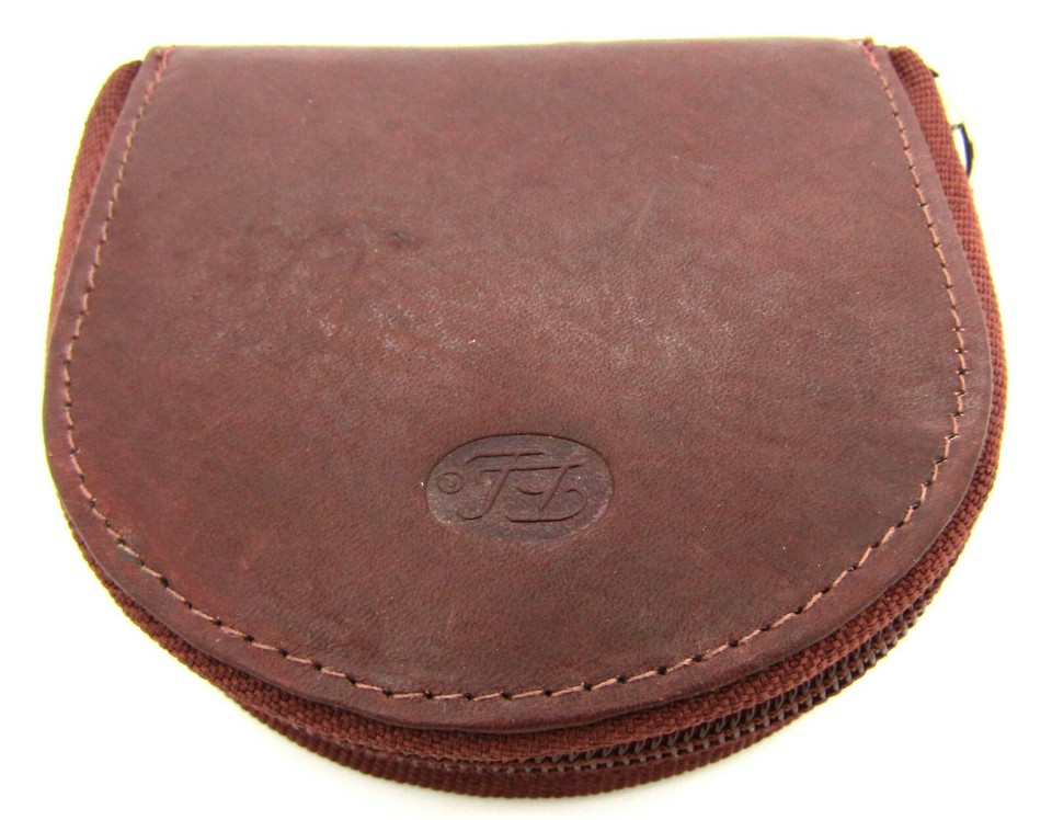 Unisex Real Premium Soft Leather Coin Pouch Zip Around Wallet Purse ...