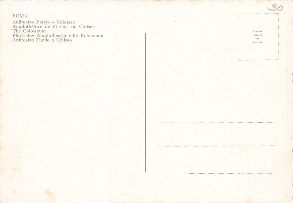 Postcard Italy Rome Colosseum Amphitheatre Ancient Ruins Historical ...