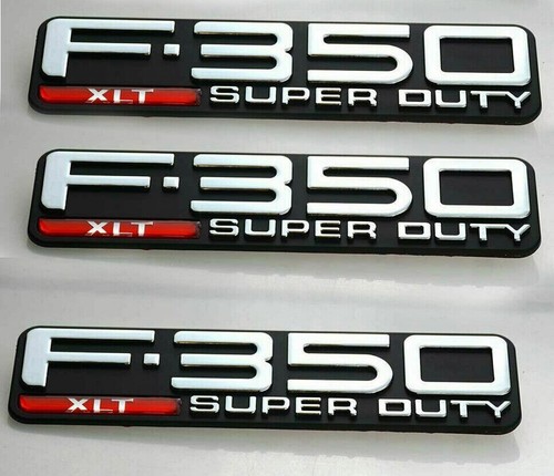 3pcs 1999-2004 F-350 Super Duty XLT Fender Emblems Nameplate OEM (black ...