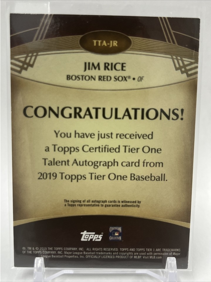 2019 Topps Tier One Talent Auto Jim Rice /240 | eBay