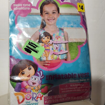 Nickleodeon Swim Time Adventures Dora The Explorer Inflatable Life Vest ...