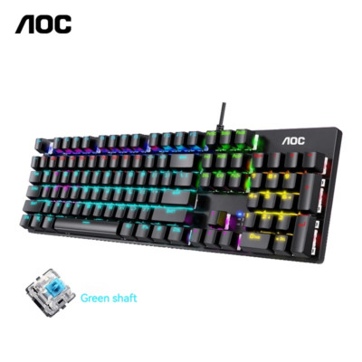 AOC GK410 RGB Mechanical Keyboard - 104 Keys, Durable Metal Panel ...