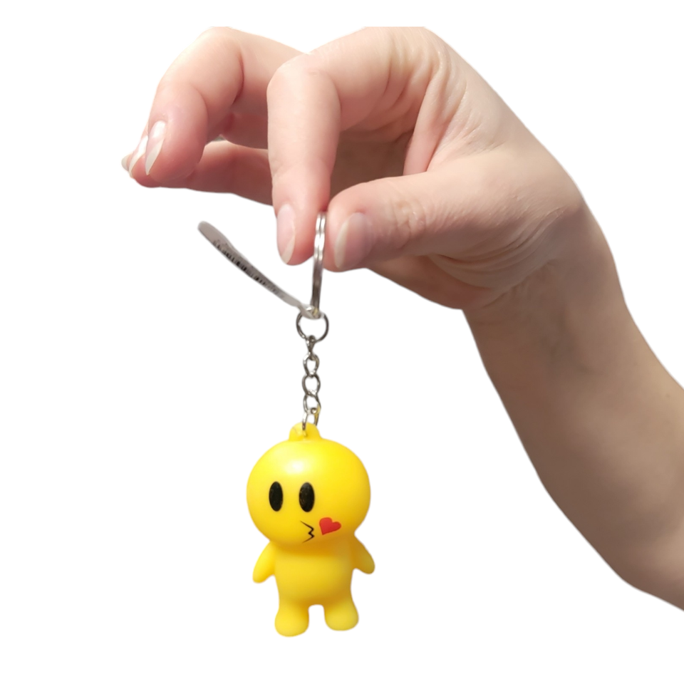 2.5" Emoticon Guy Keychain (12 Pack) Rubber Birthday Party Favor ...
