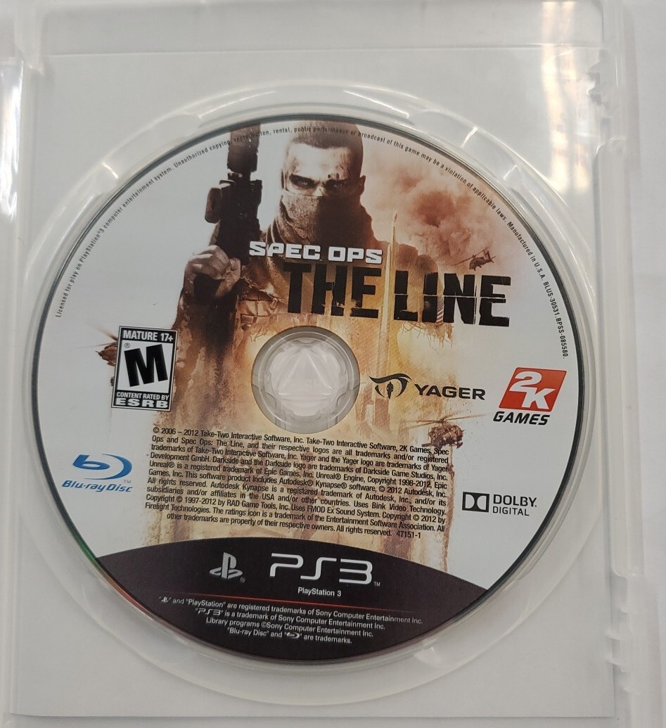 Spec Ops The Line Playstation 3 PS3 Disc Only -- S2G -- | eBay