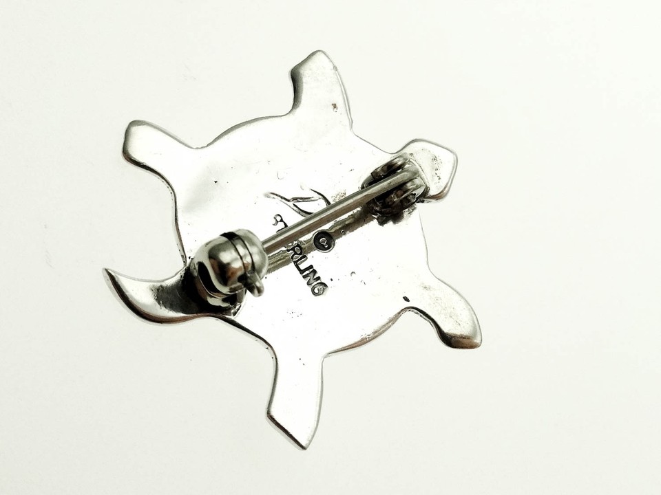 Small Southwestern Sterling Silver Signed Joe Delgarito Turtle ...