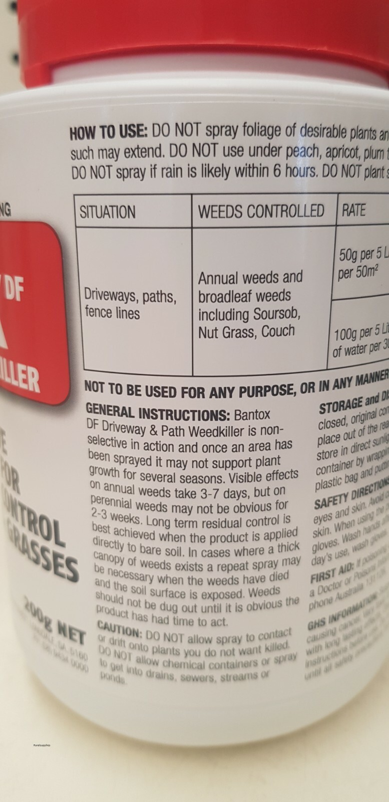 Bantox driveway & path weed killer 200g.Simazine 450g/kg.Long term weed ...