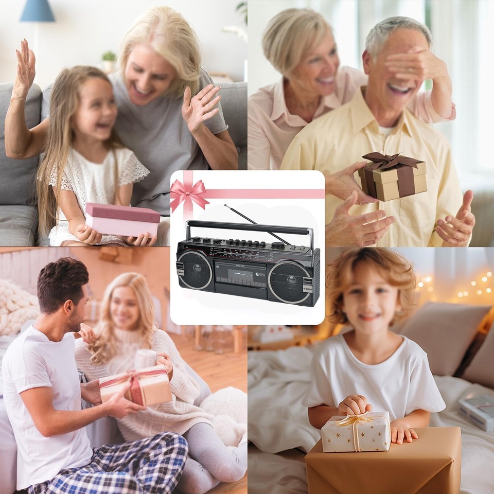 Boombox Radio Cassette Player Recorder AM/FM/SW Radio With Bluetooth ...