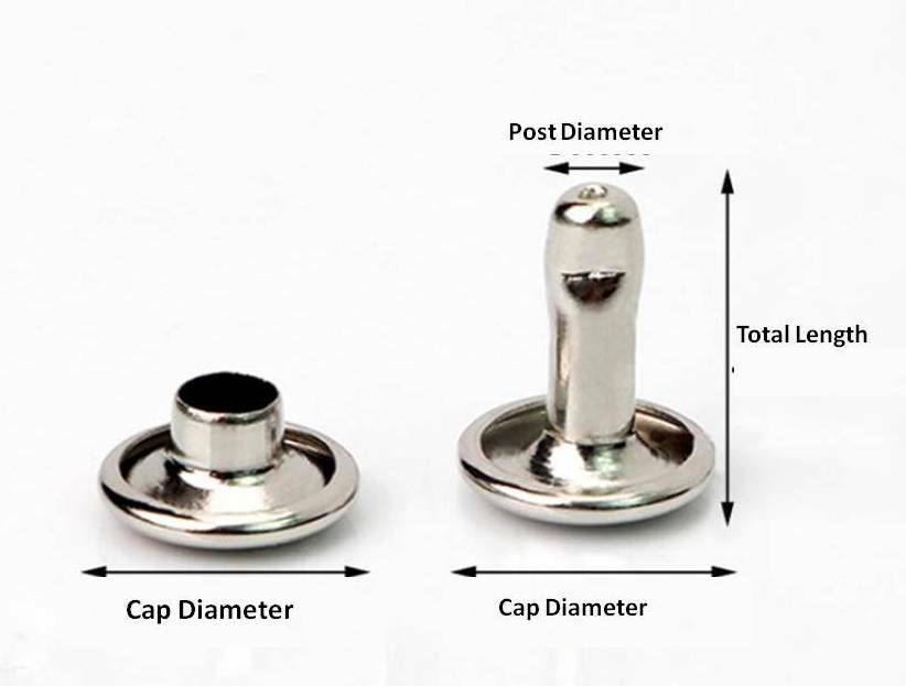 15 To 100 Sets Silver Rivets Double Cap Leather Craft Rapid Rivet ...