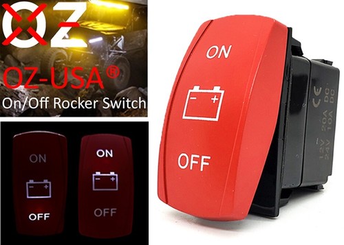 Battery On/Off Red Rocker Switch 4-Pin for Trucks UTV Polaris Can-Am ...