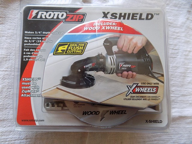 RotoZip xShield Flush Cut Wheel Guard Attachment Wood Base Trim Zm2 Zm3 ...