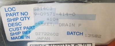 ISUZU GASKET; DRAIN P 9095714140 | eBay