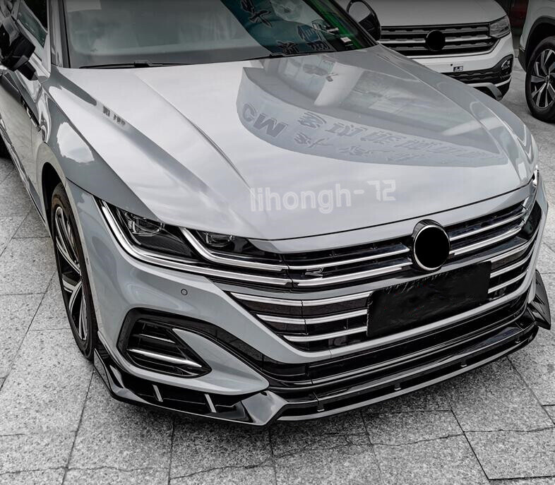 For VW Arteon R-Line 2021-2022 Glossy Black Front Bumper Lip Spoiler ...