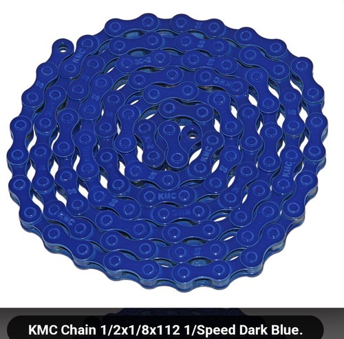 KMC SINGLE SPEED BICYCLE CHAIN BLUE 1/2"X1/8"X 112,CRUISER,BMX | eBay