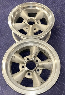 2- Vintage Torq Thrust Style 14x6 Aluminum Mag Wheel 5X4.75” Chevrolet ...