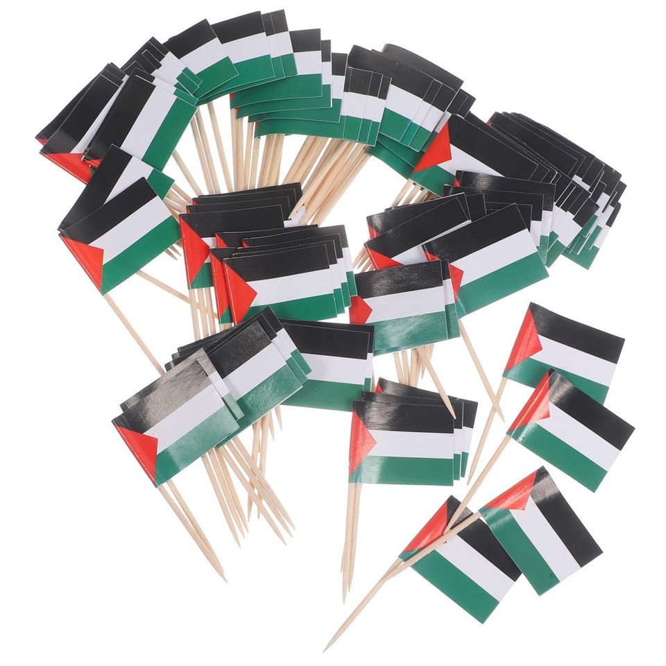 100pcs Palestine Flag Cake Pick Topper National Flag Toothpick Small ...