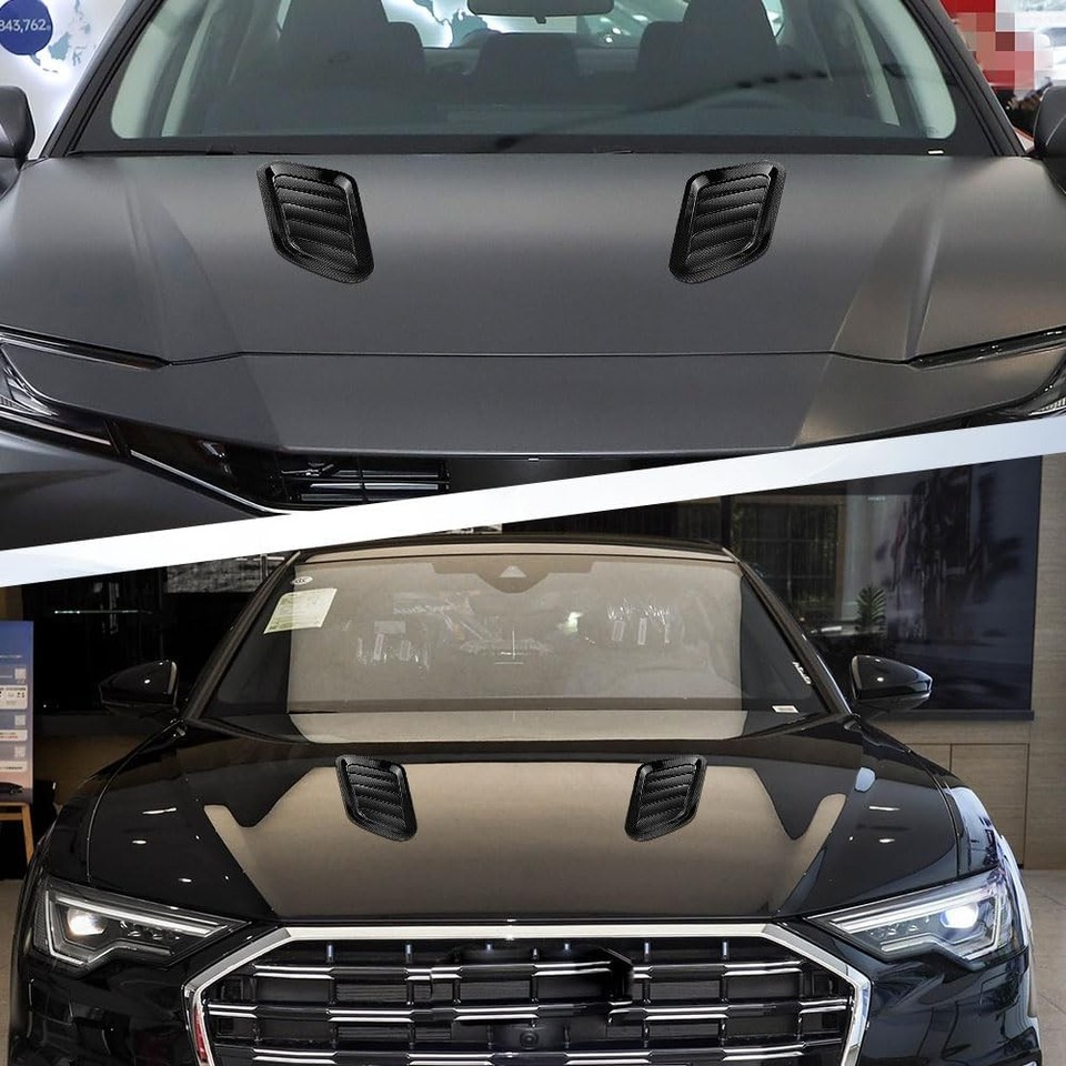 2X For Dodge Ram Air Vent Scoop Bonnet Vent Hood Intake Trim Cover ...