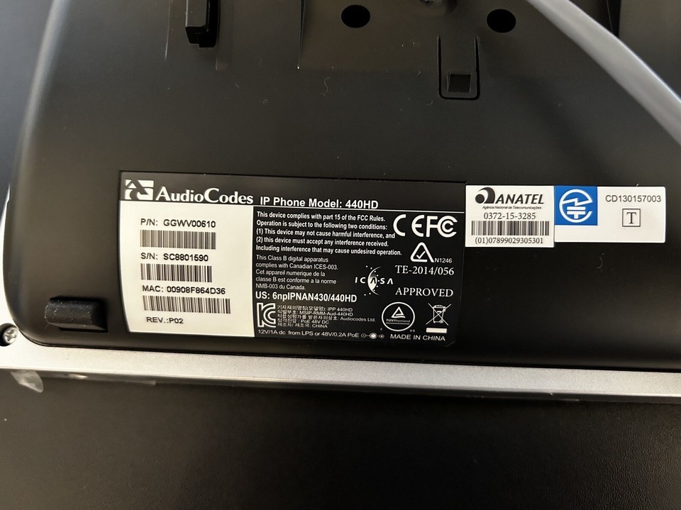 Black AudioCodes 440HD Office Phone Microsoft Teams Business | eBay