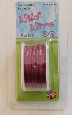 Wild Wire Colored Copper Craft Wire, VIOLET, Round Wire, 24 Gauge, NIB ...