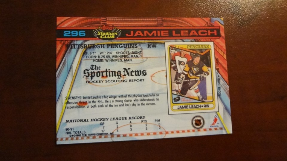 1991-92 TOPPS STADIUM CLUB # 296 JAMIE LEACH CARD | eBay