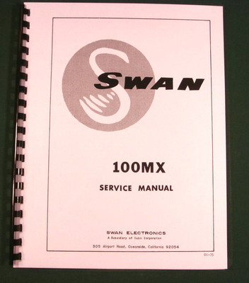 Swan 100MX Service Manual - Premium Card Stock Covers & 28lb Paper! | eBay