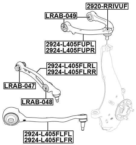 Right Lower Front Arm Fits Land Rover LR034217, RK622928, TC3150 ...