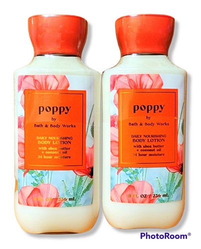 X2 Bath and Body Works POPPY Body Lotion 8 fl oz / 236 mL Lot x2 | eBay